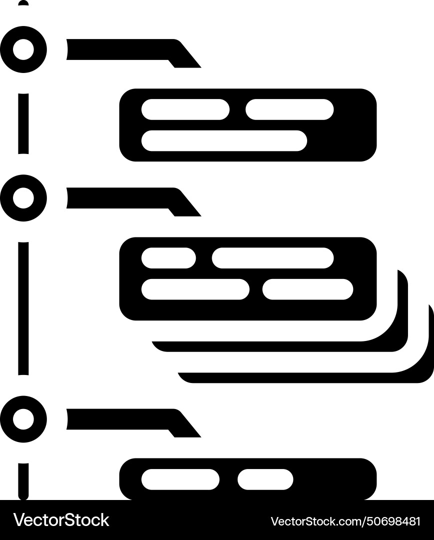 Task batching time management glyph icon Vector Image Task batching time management glyph icon Vector Image
