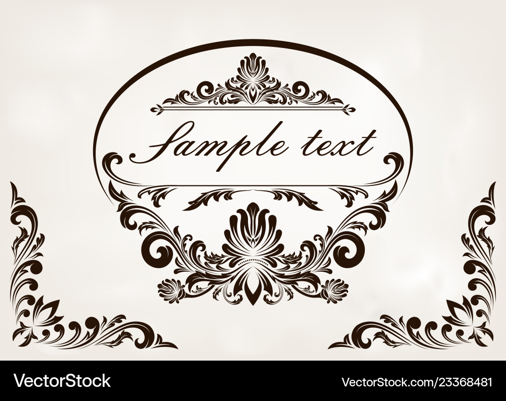Vintage Filigree Circle Frame Royalty Free Vector Image