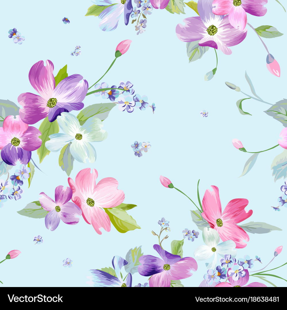 Watercolor Floral Spring Pattern Royalty Free Vector Image