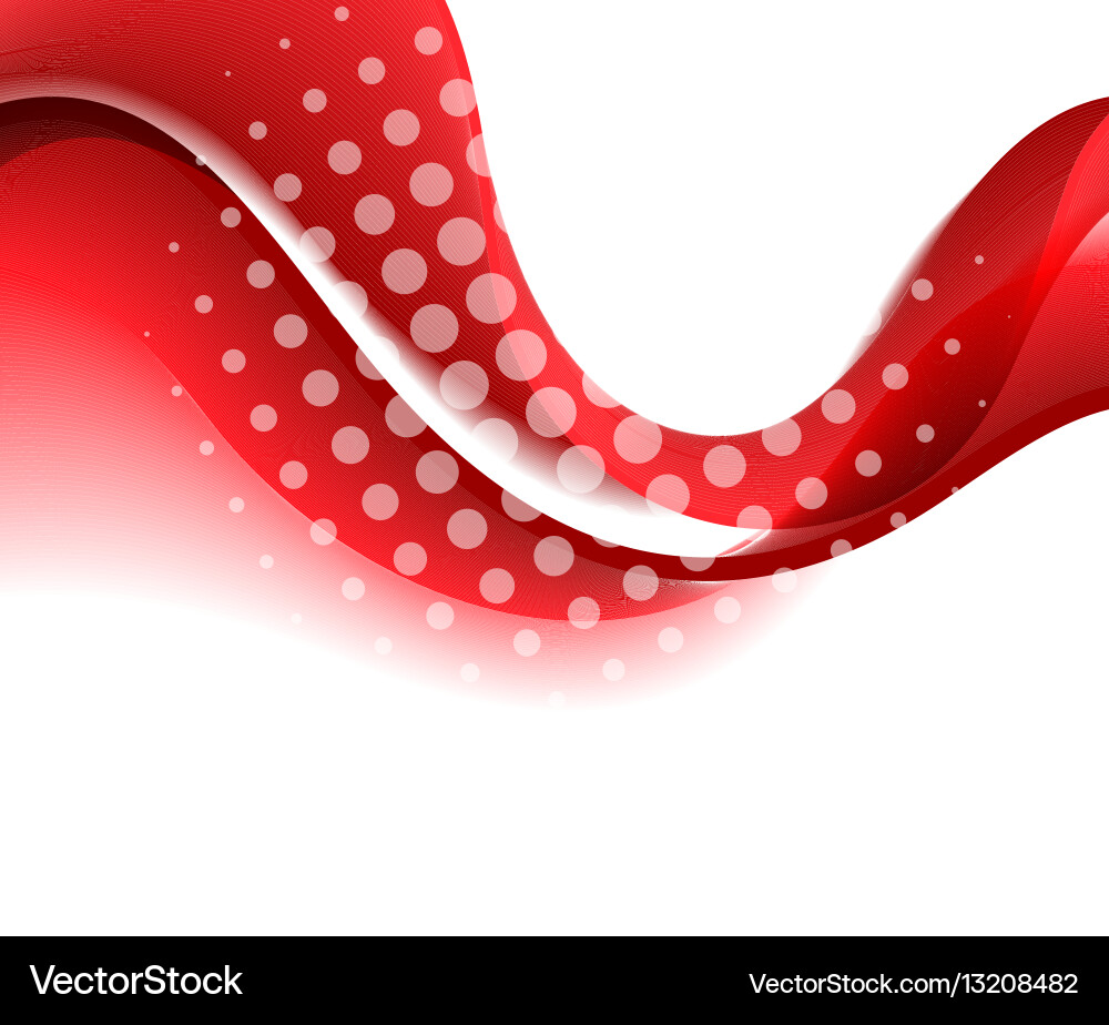 Abstract red color wave design element Royalty Free Vector
