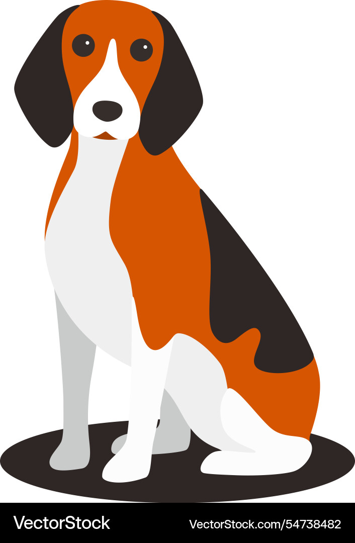 Beagle dog sitting flat icon design Royalty Free Vector