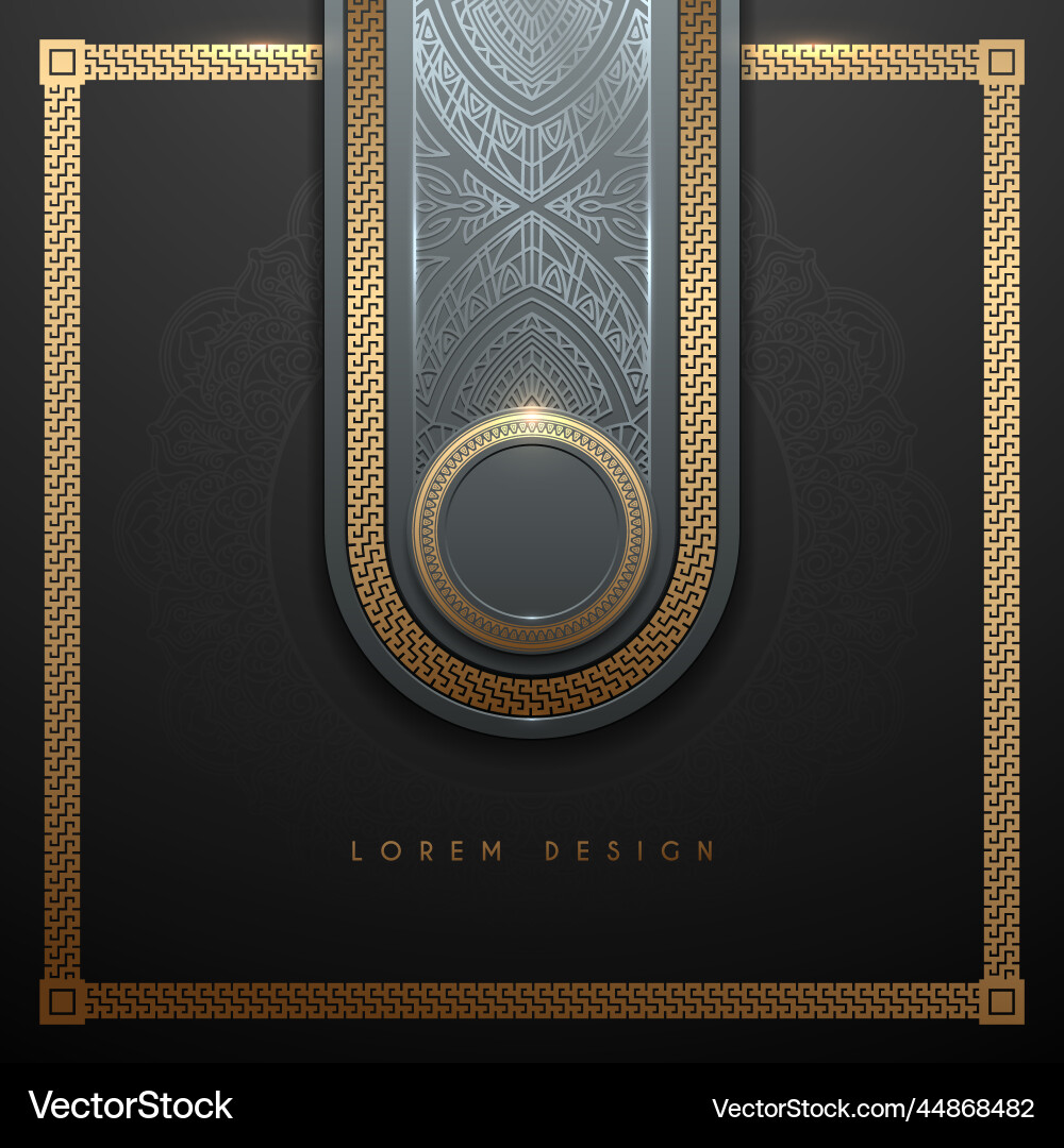 Black and gold luxury ornamental frame template Vector Image