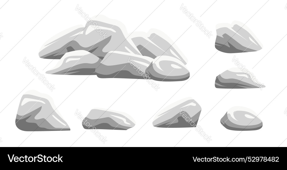 Collection of natural stones Royalty Free Vector Image