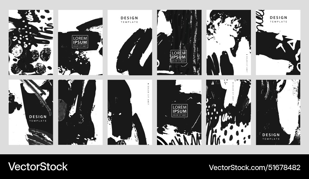 Ink Brush Abstract Backgrounds Royalty Free Vector Image