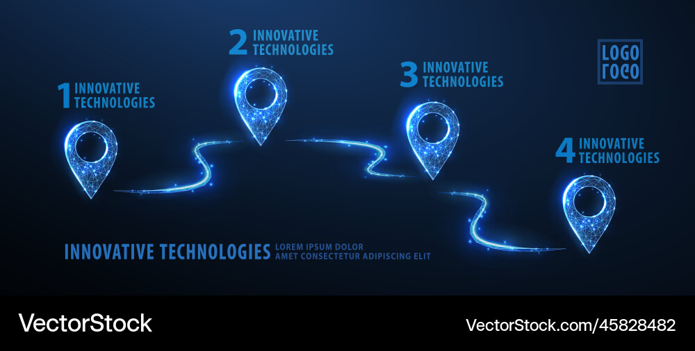 Roadmap Infographic with Pin Icons Royalty Free Vector Image