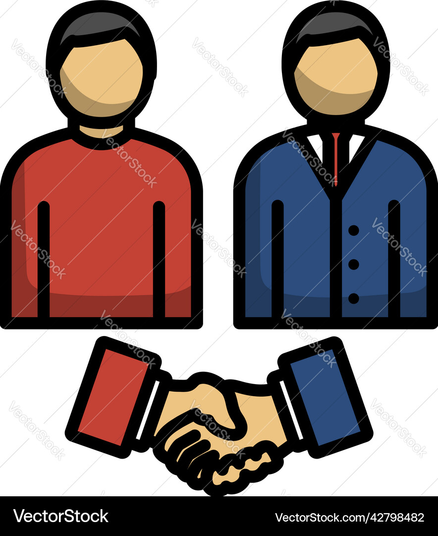 Two man making deal icon Royalty Free Vector Image