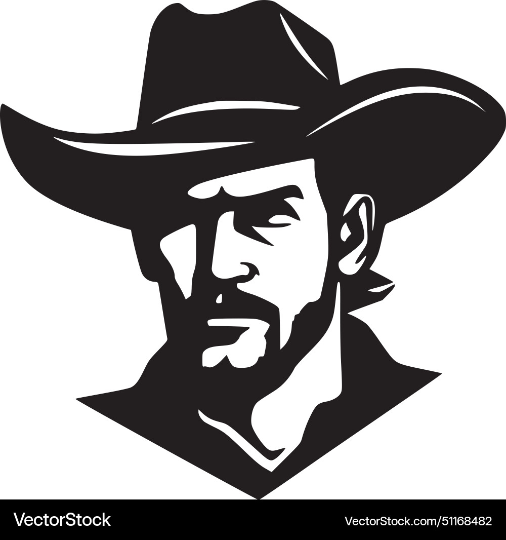 Western - minimalist and flat logo Royalty Free Vector Image