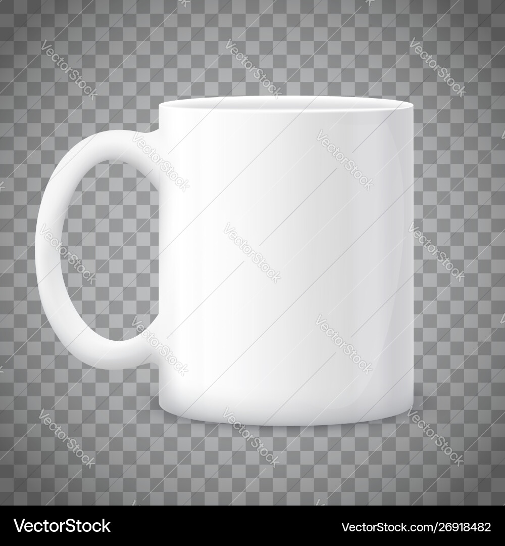 White blank mug isolated on a transparent Vector Image
