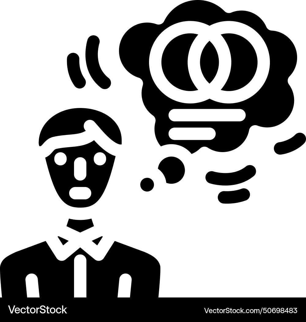 Attention residue time management glyph icon Vector Image