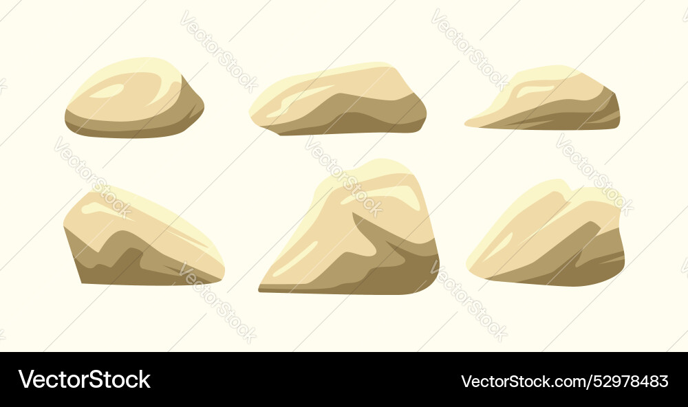 Collection of different rocks Royalty Free Vector Image