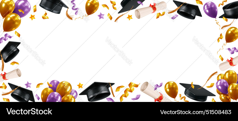 Congratulations graduates frame Royalty Free Vector Image