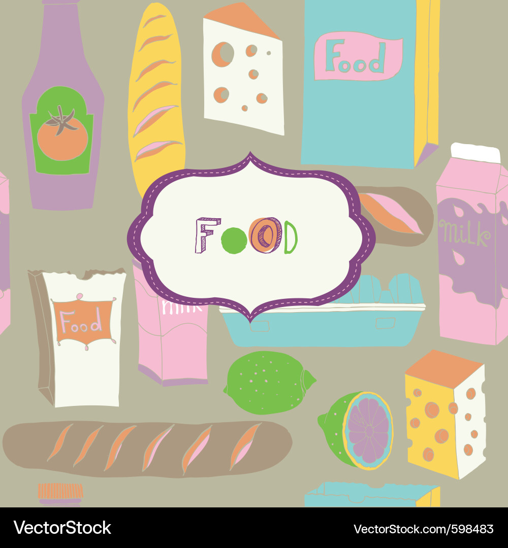 Food vintage wallpaper Royalty Free Vector Image