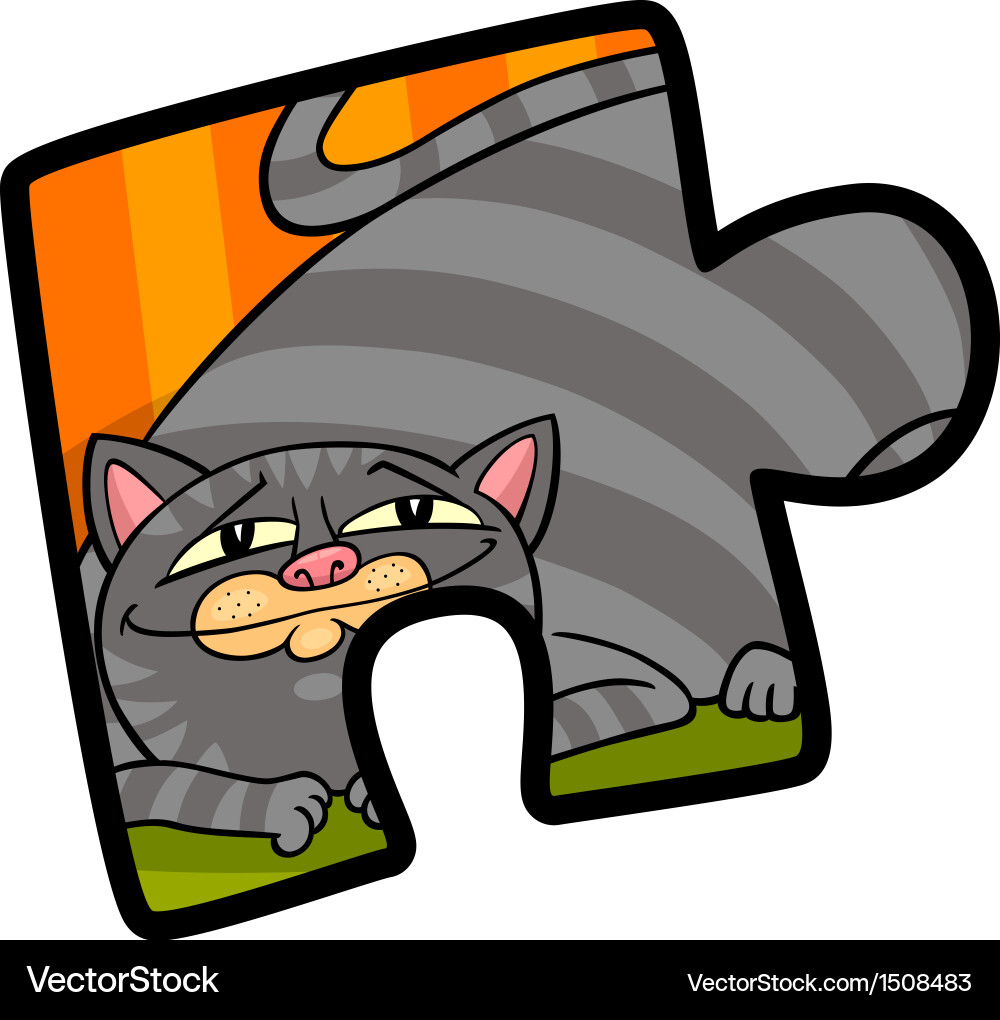 Jigsaw puzzle clip art cartoon Royalty Free Vector Image