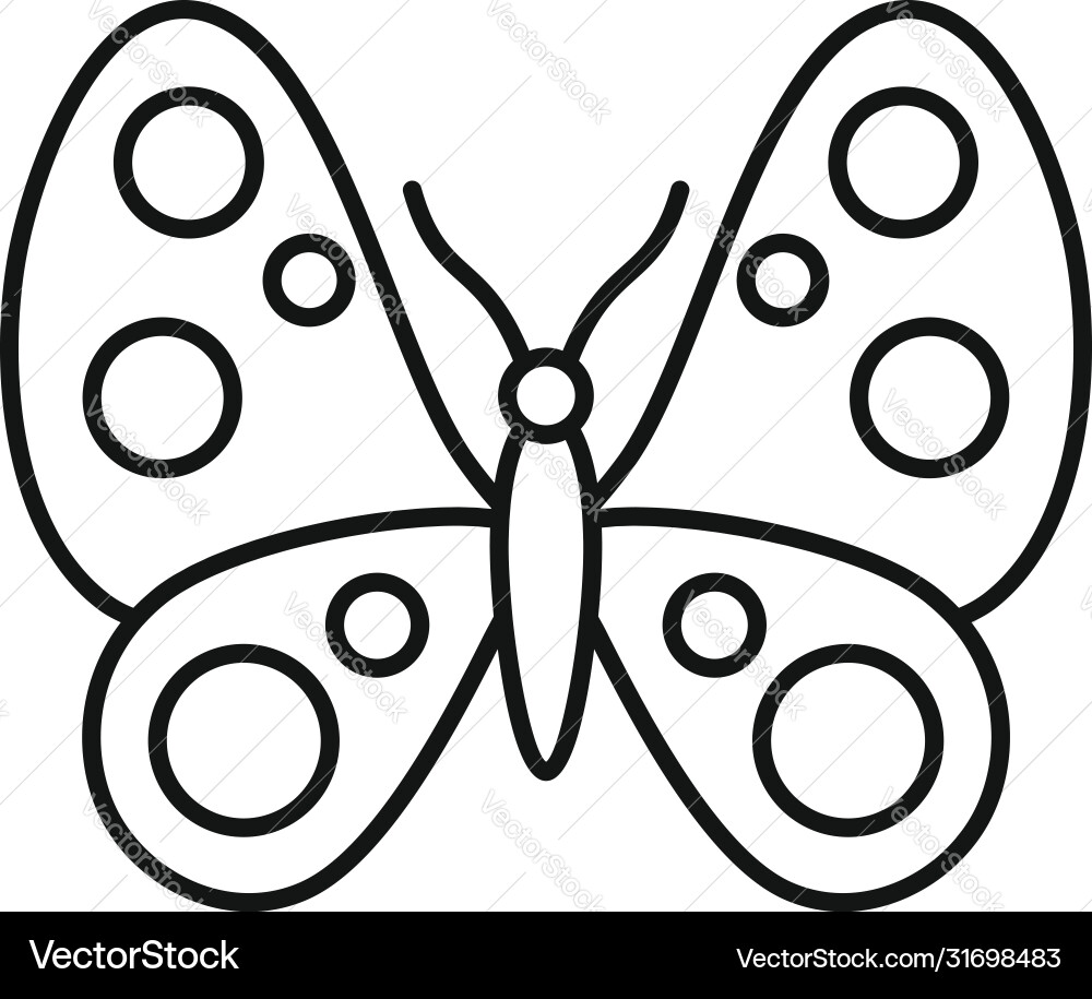 Macro butterfly icon outline style Royalty Free Vector Image