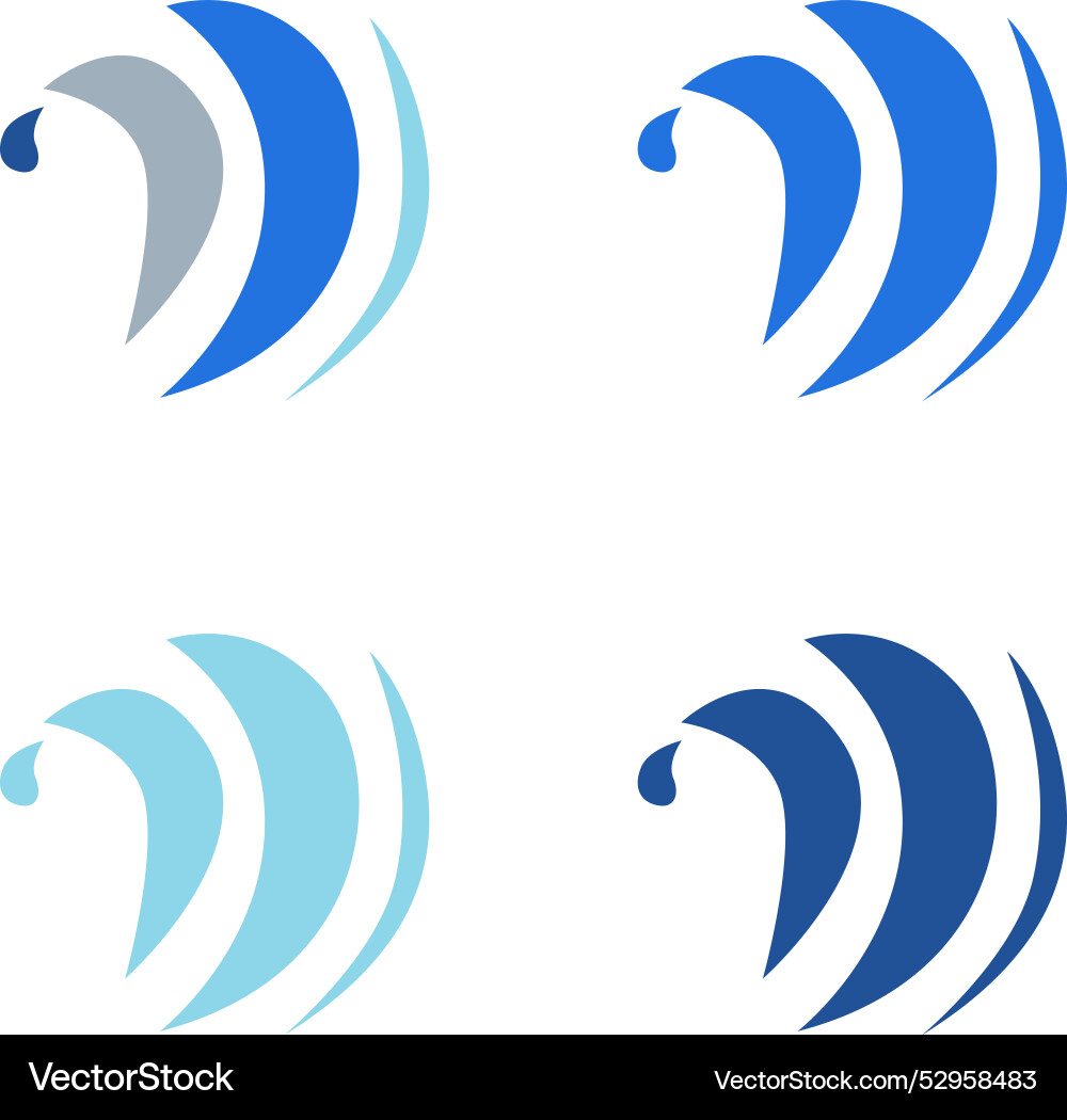 Ocean wave sign symbol logo Royalty Free Vector Image
