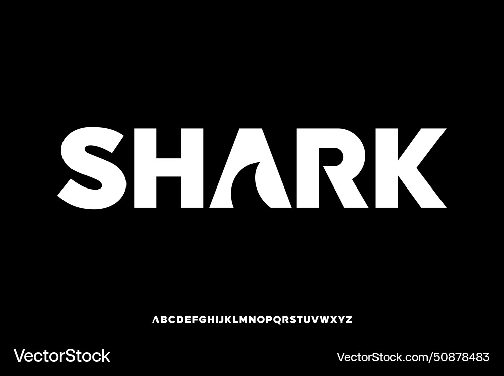Strong modern shark sans serif alphabet display Vector Image Strong modern shark sans serif alphabet display Vector Image