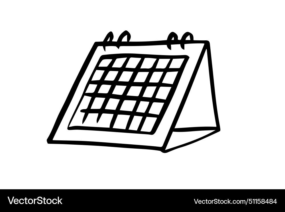Calendar doodle schedule hand drawn sketch style Vector Image