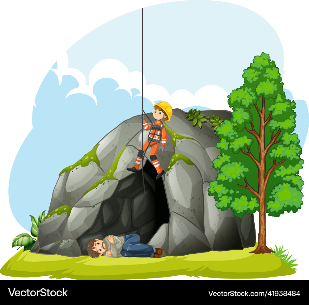 Emergency rescue team help people cartoon style Vector Image