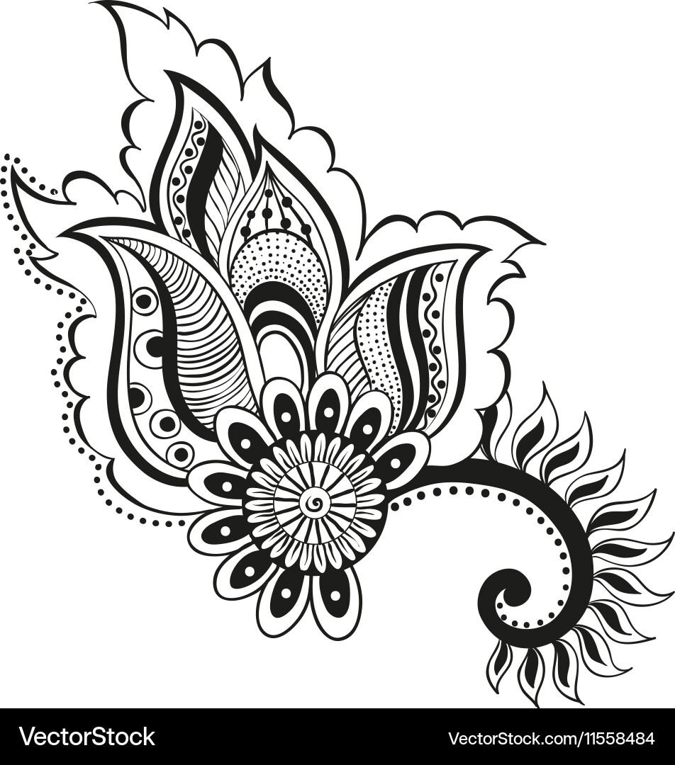 Entangle boho flower Royalty Free Vector Image