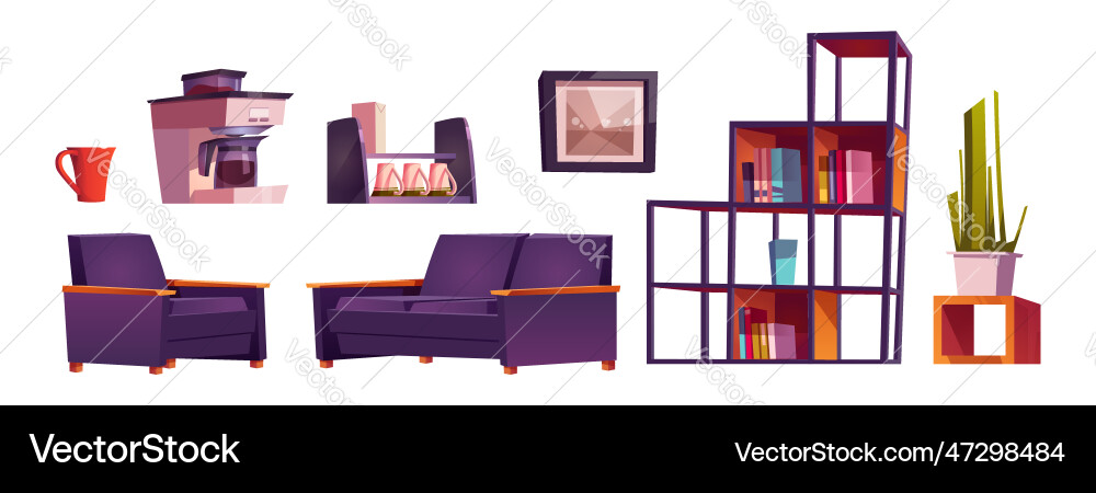 Work office breakout zone design cartoon Vector Image