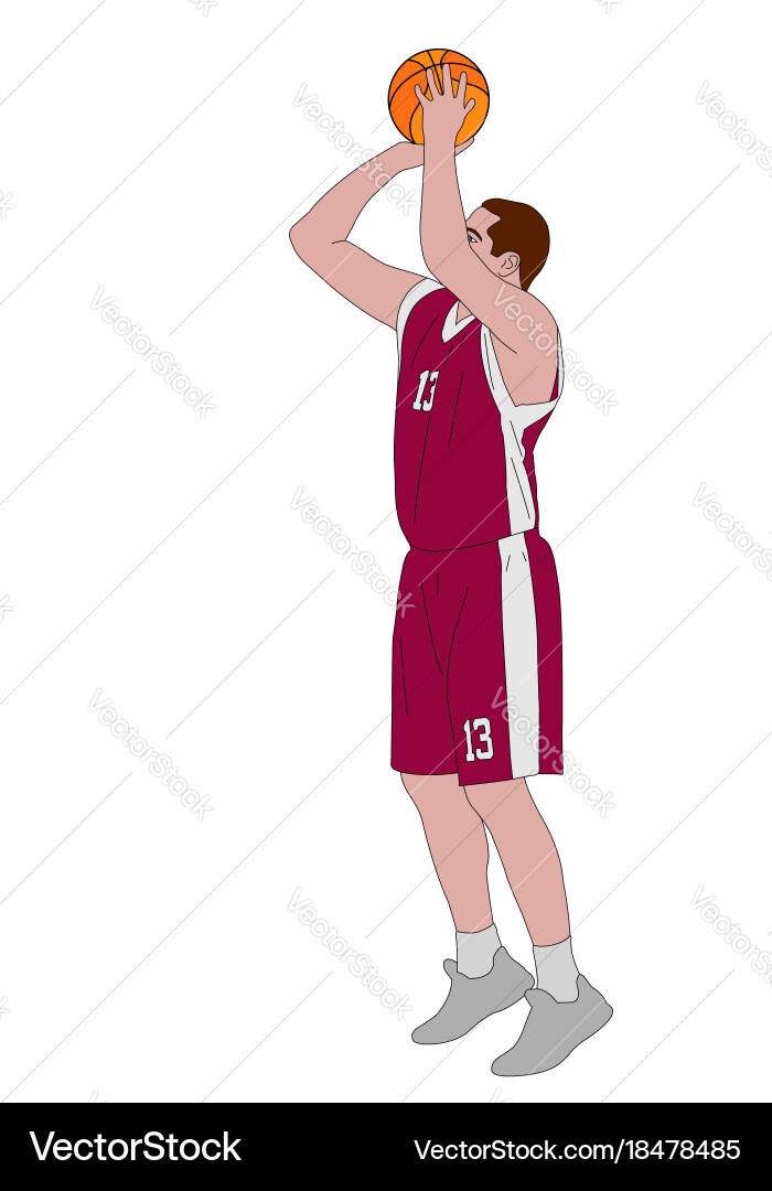 Basketball player shooting free throw Royalty Free Vector