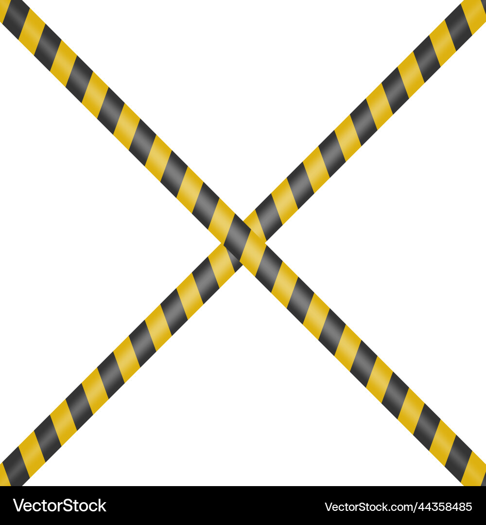 Black and yellow warning danger stop tape Vector Image