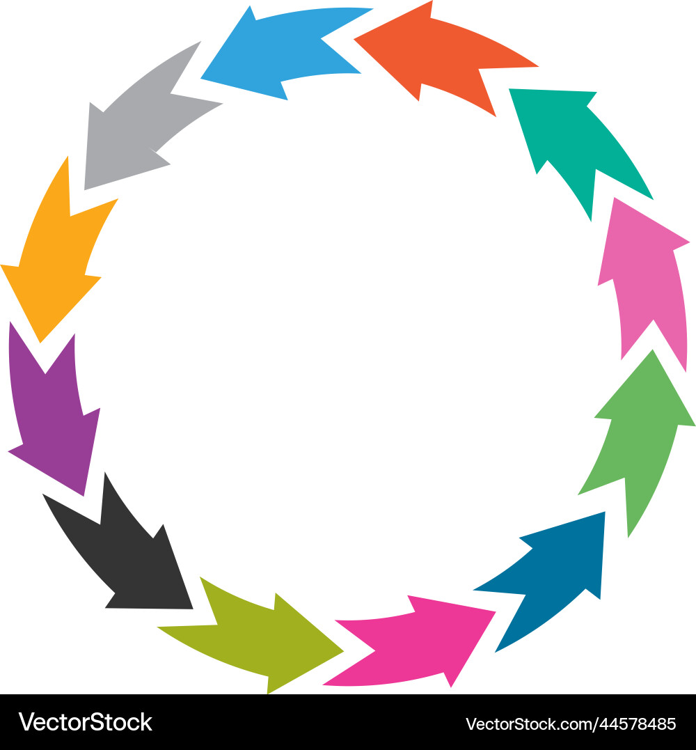 Circle arrow step process color infographic Vector Image