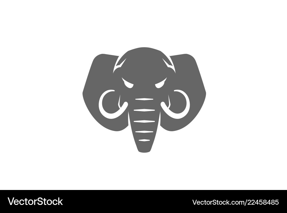 Creative angry elephant head mammoth logo Vector Image