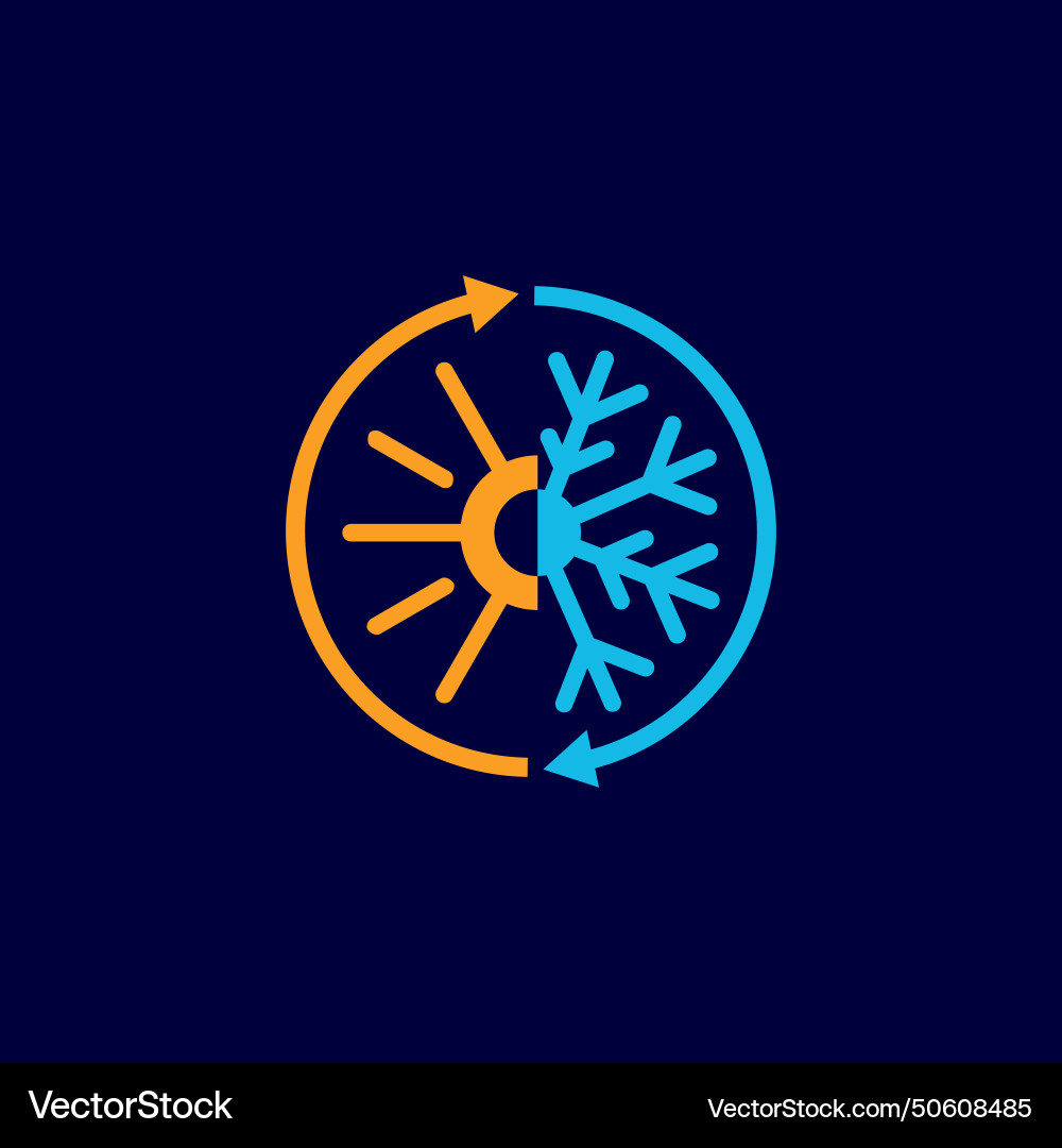 Hvac icon logo heating and cooling concept Vector Image