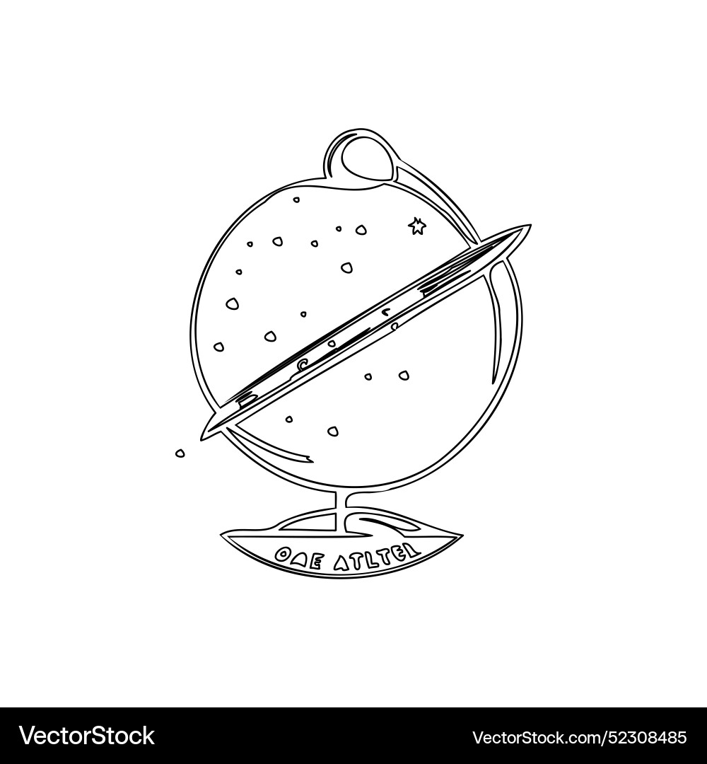 Satellite outline sketch Royalty Free Vector Image