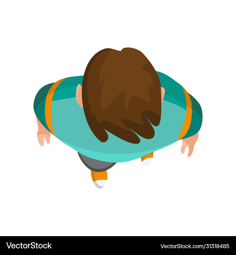 Top view people young man on white background Vector Image