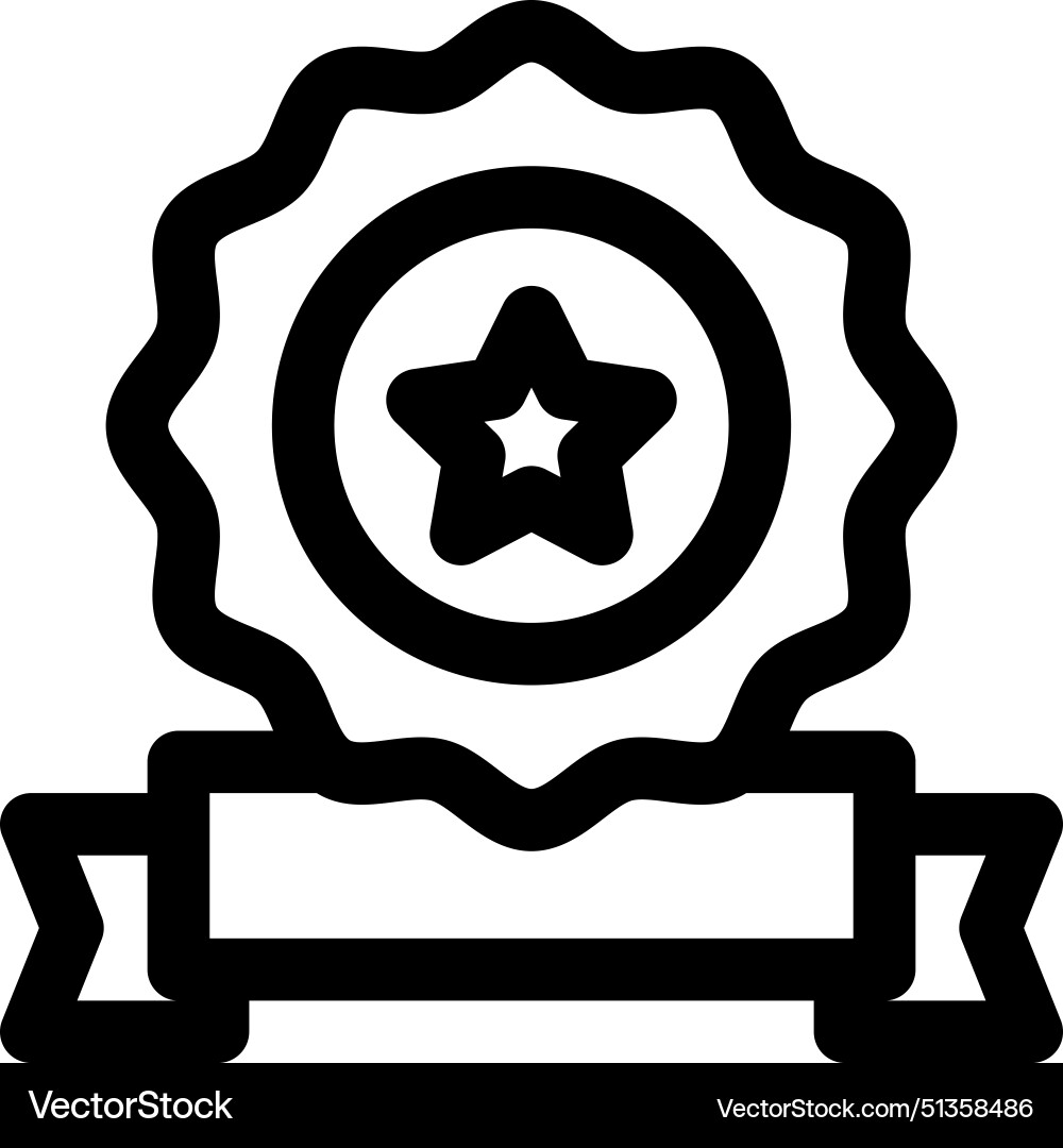 Badge icon thin linear style design isolated Vector Image