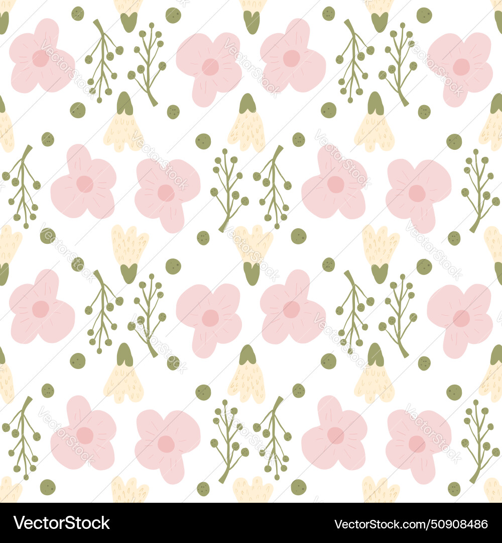 Botanic repeat cover floral seamless pattern Vector Image