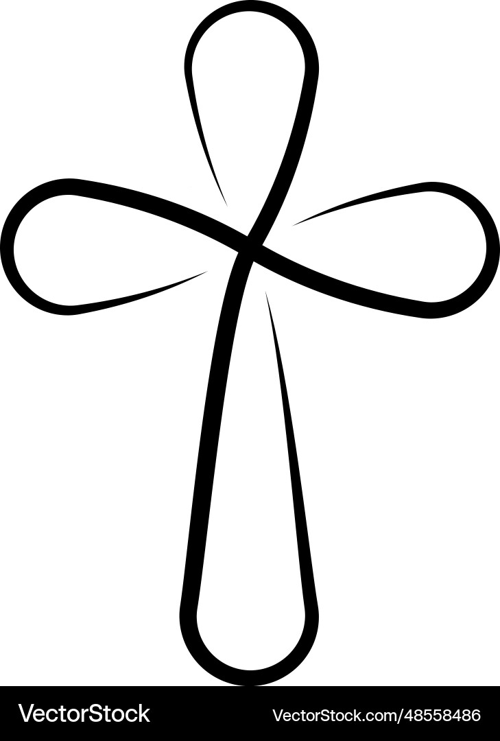 Calligraphy christian cross lines Royalty Free Vector Image