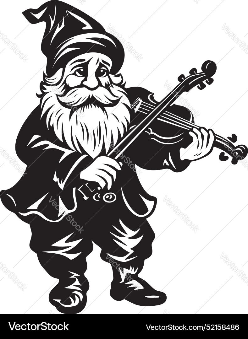 Gnomish melodies logo design featuring violin Vector Image