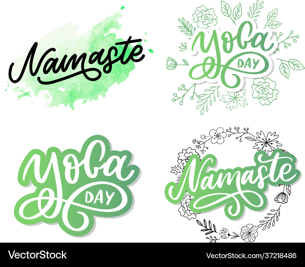 Hand drawn namaste lettering indian greeting Vector Image
