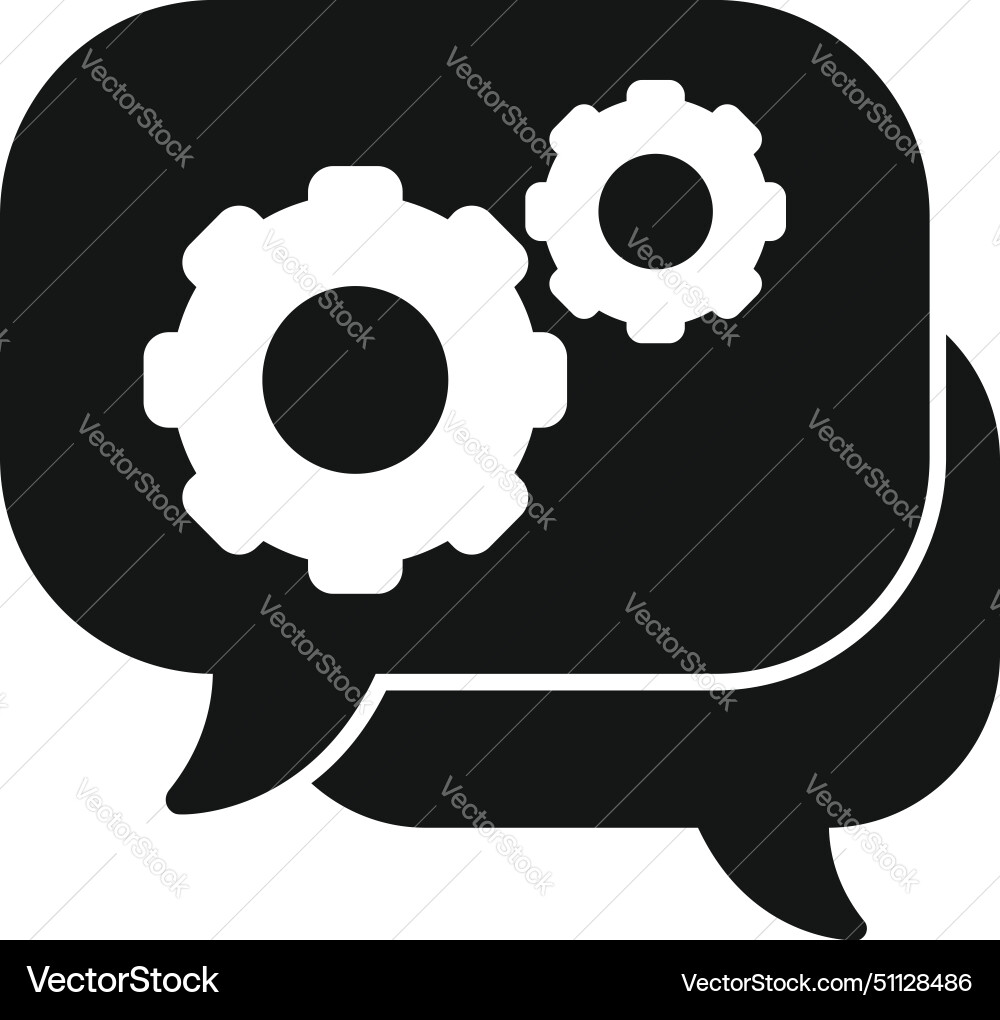 Help gear chat support icon simple online Vector Image