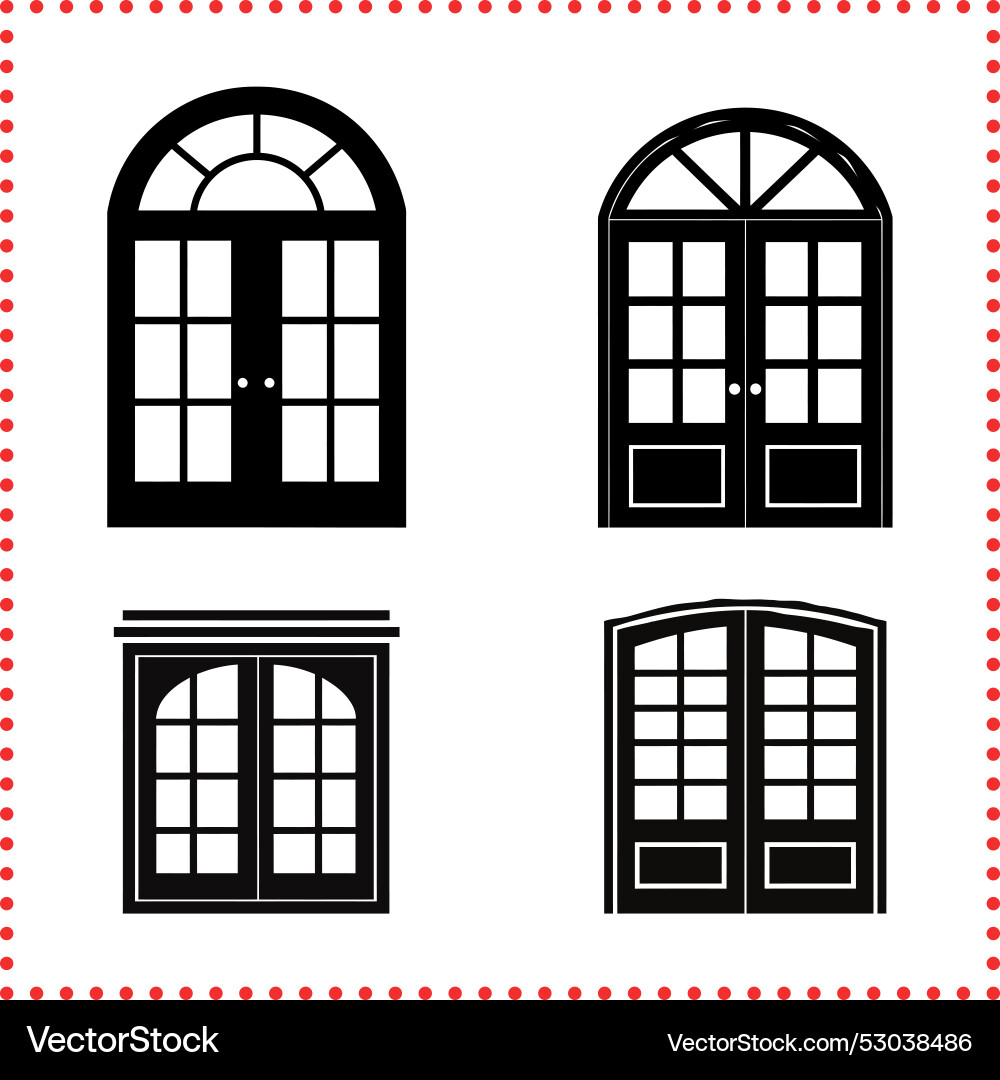 Historical window silhouette cultural heritage Vector Image