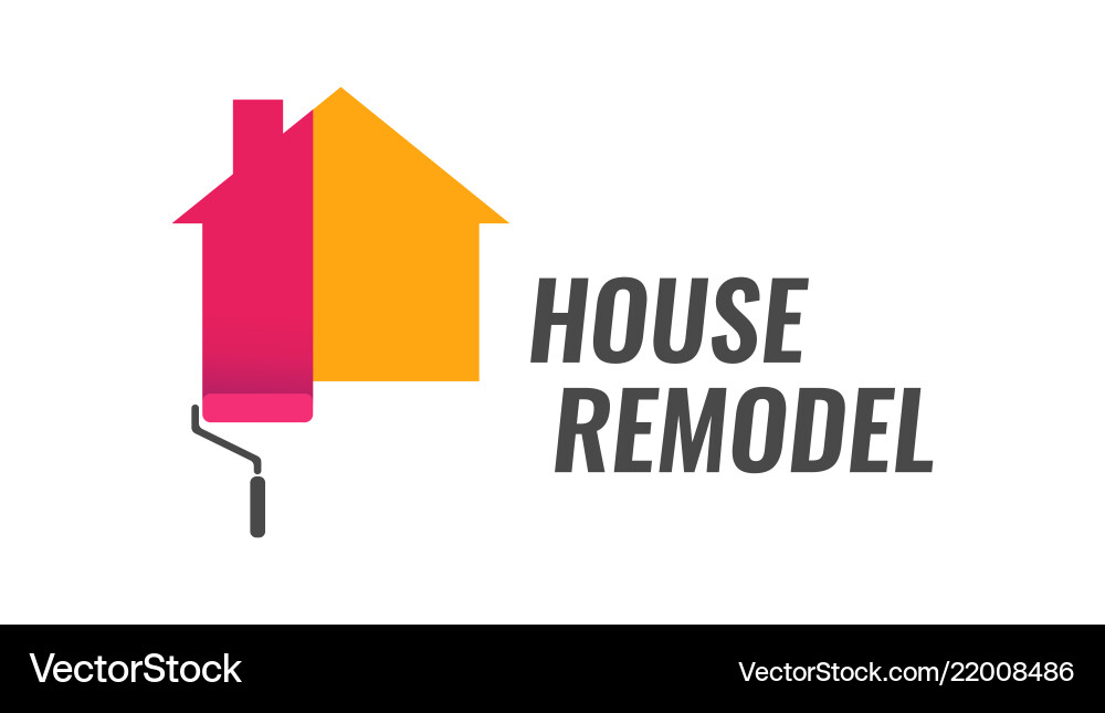 House Remodel Logo - Dyeing Concept Royalty Free Vector
