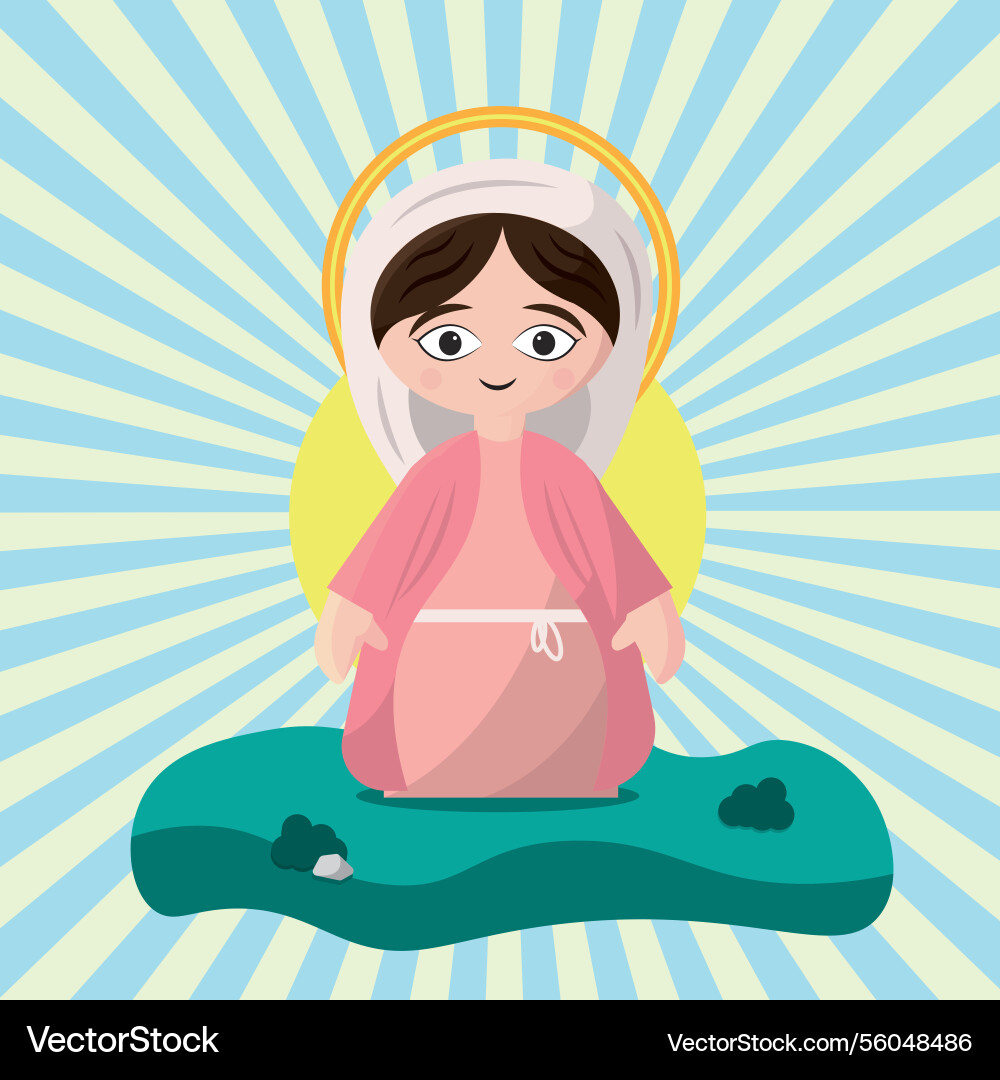 Isolated cute virgin mary character Royalty Free Vector