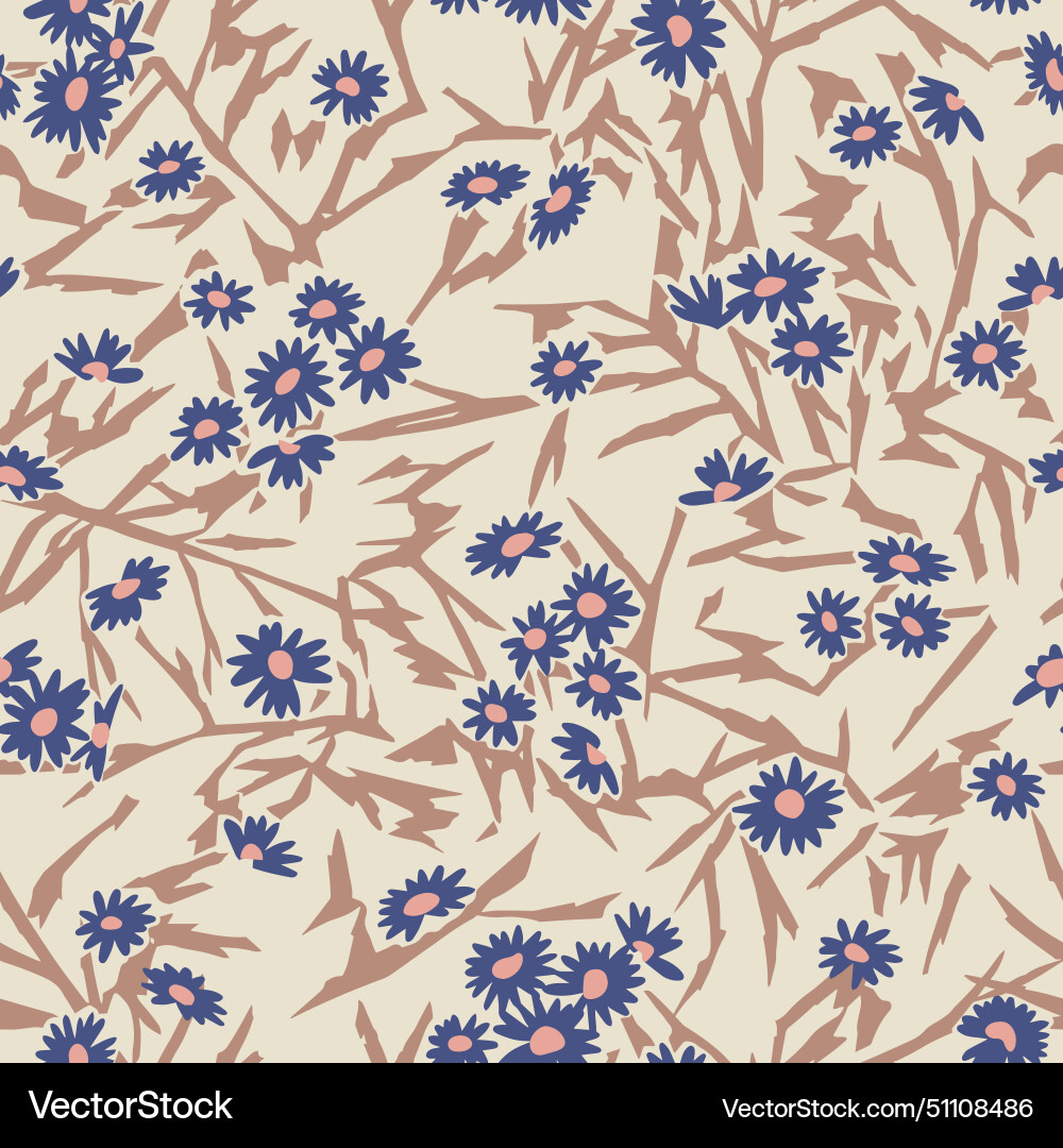 Modern flower seamless pattern Royalty Free Vector Image