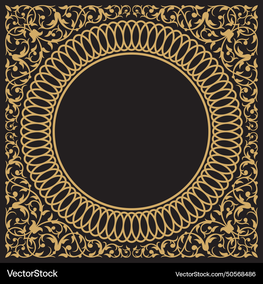 Ornamental design pattern on square Royalty Free Vector