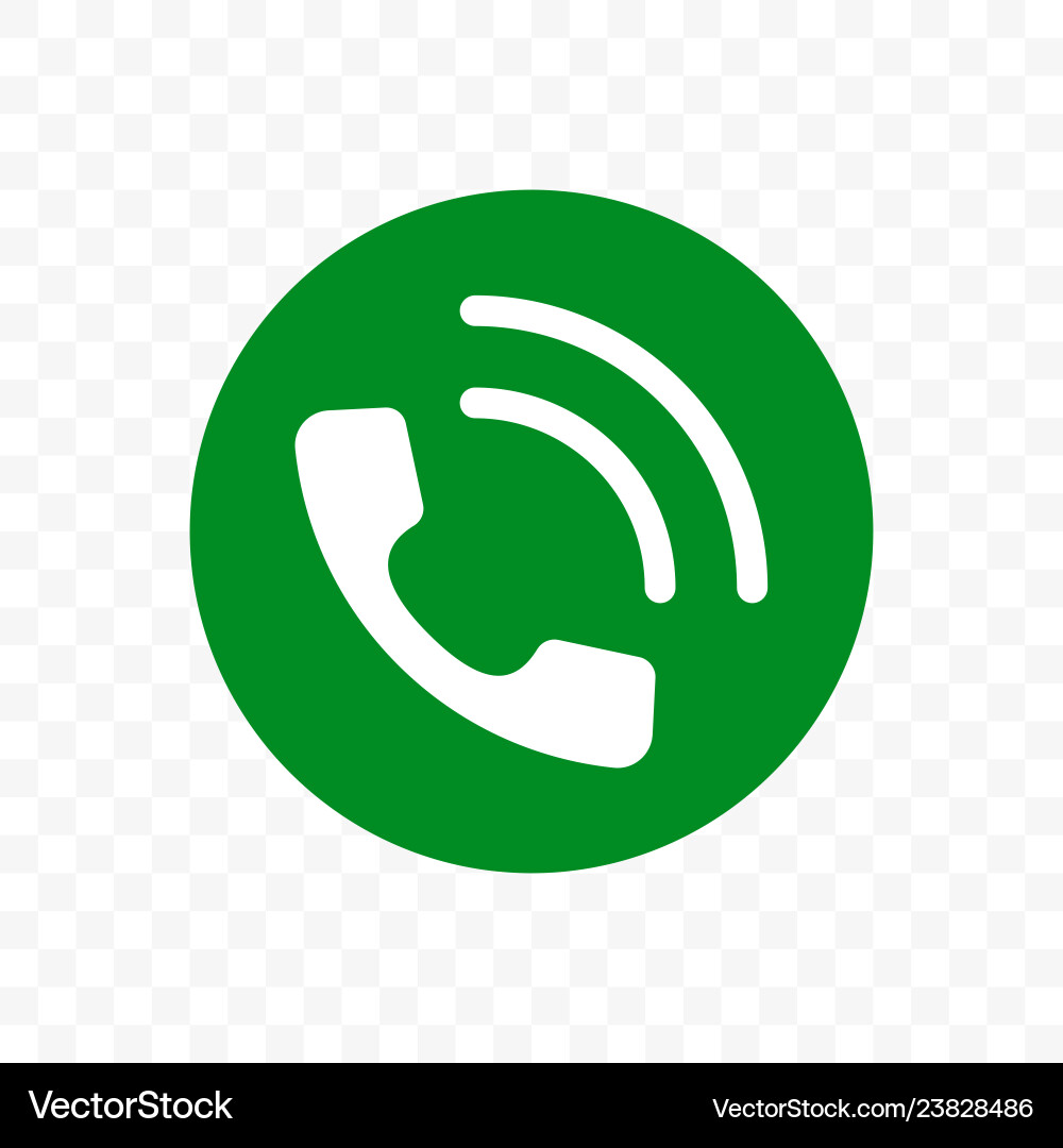 Phone call icon receiver in green circle Vector Image