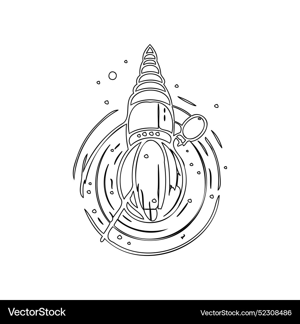 Satellite outline sketch Royalty Free Vector Image