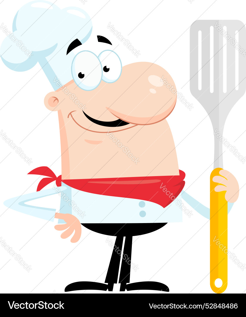 Smiling chef man cartoon character Royalty Free Vector Image