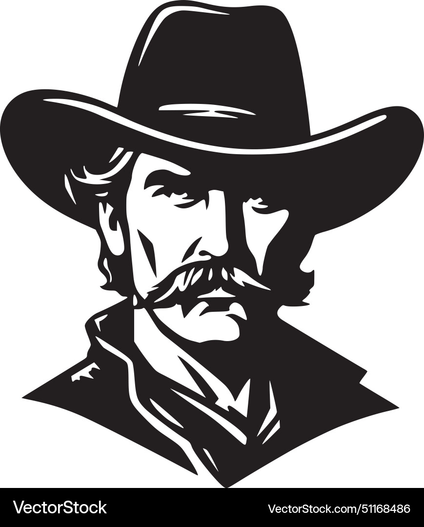 Western - minimalist and flat logo Royalty Free Vector Image