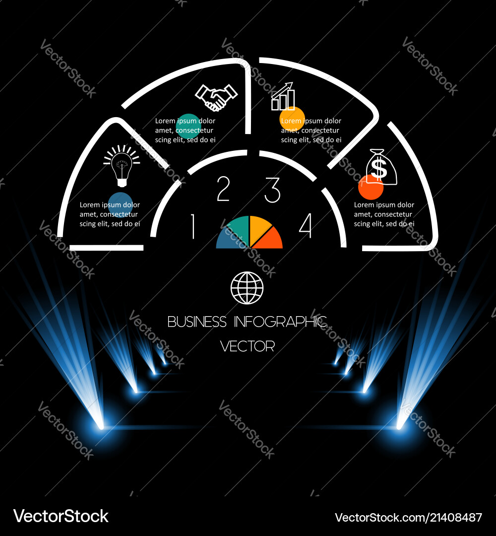 Best chart template 4 position for information Vector Image