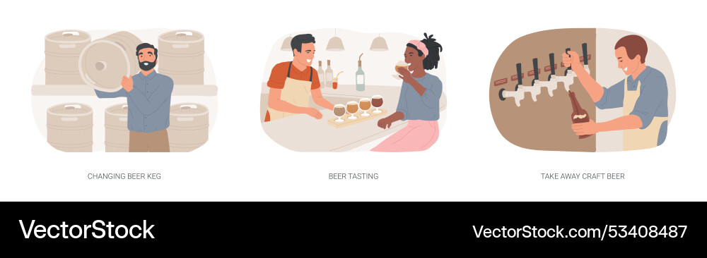 Craft beer pub isolated cartoon Royalty Free Vector Image