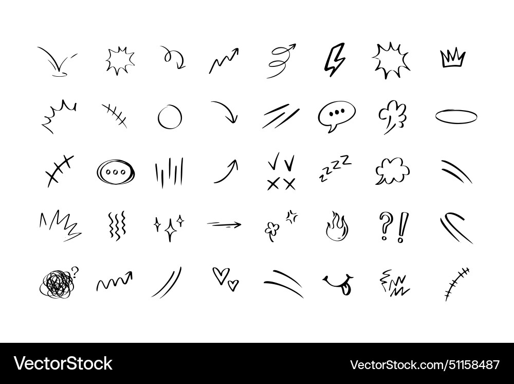 Doodle hand drawn cute cartoon expression sign Vector Image