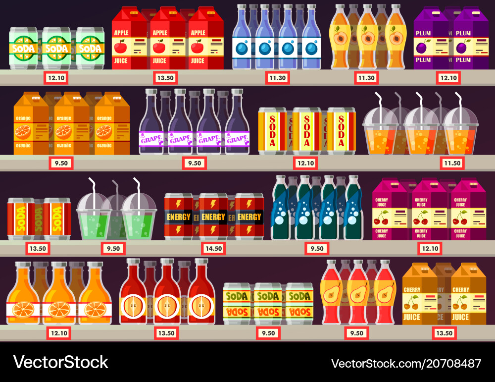 Drinks Showcase & Retail Stall Royalty Free Vector Image